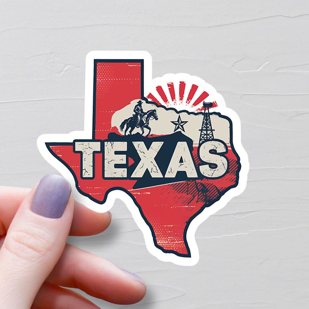 Texas Sticker, Vinyl Stickers, Travel Stickers, Texas Map Sticker ...