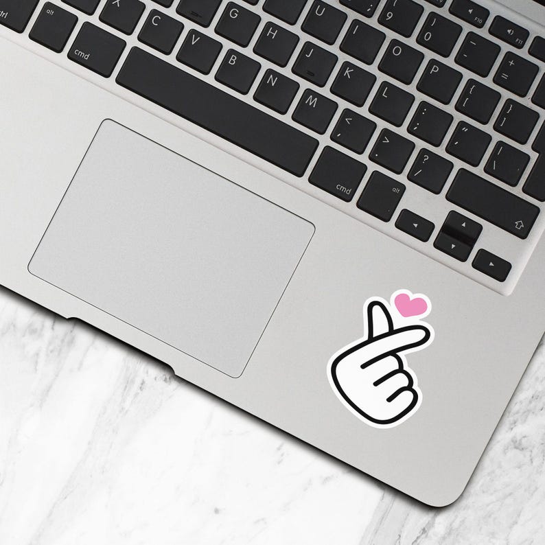 Finger Heart Sticker, Vinyl Kpop Stickers, Laptop Water Bottle Stickers ...