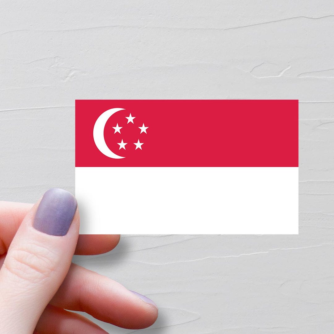 Singapore Flag Sticker, Vinyl Travel Stickers, Singaporean Flag, World ...