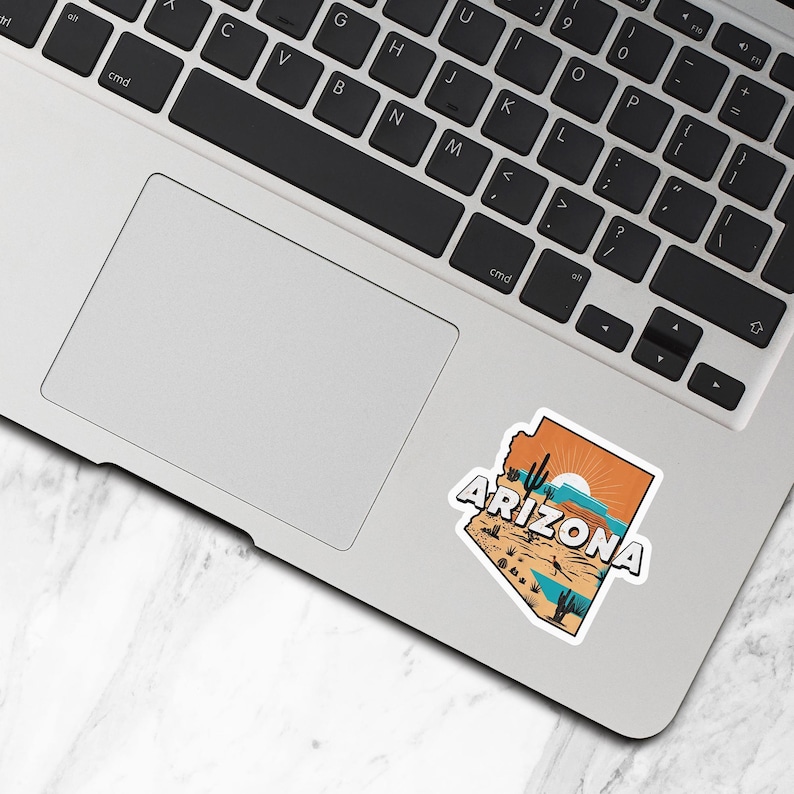 Arizona Sticker, Vinyl Stickers, Travel Stickers, Arizona Map Sticker ...