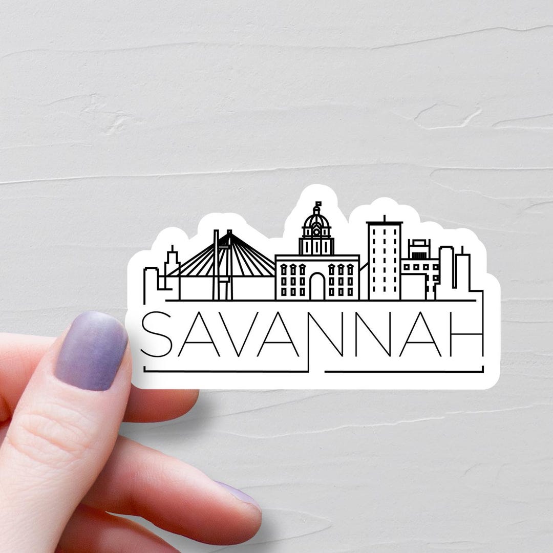 Savannah Sticker, Vinyl Stickers, Travel Stickers, Atlanta City Skyline ...