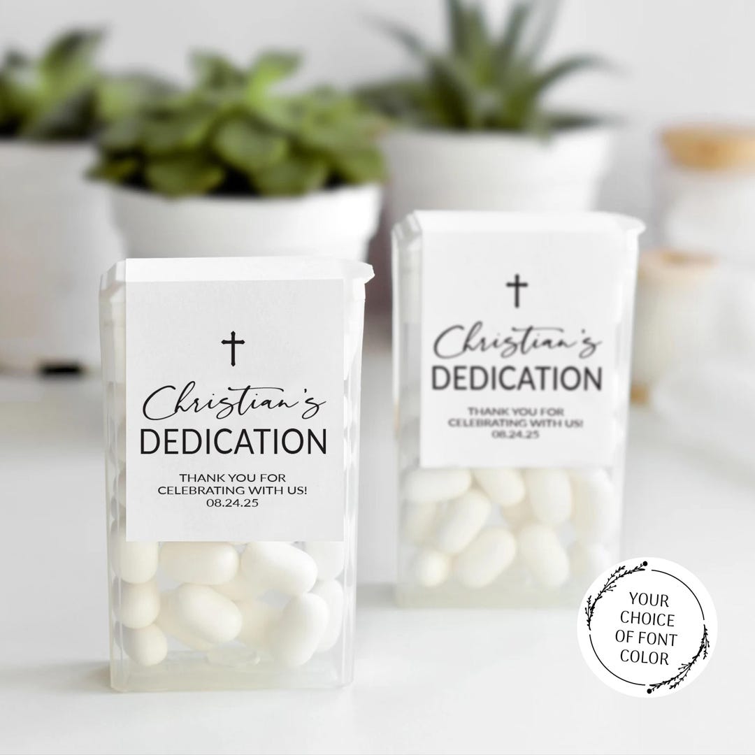 Dedication Favors Mint Labels, Personalized Baby Dedication Mint Favors ...
