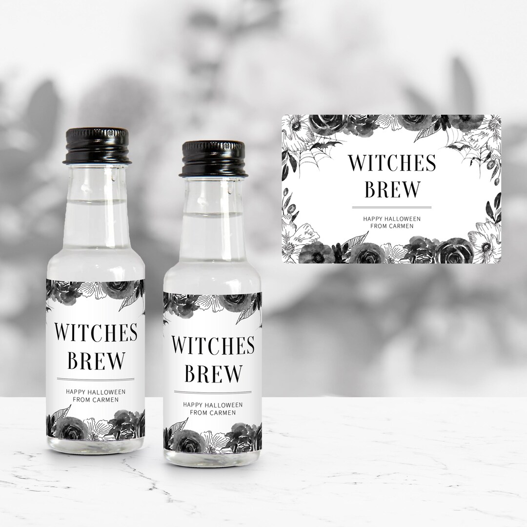 Witches Brew Shot Bottle Labels, Halloween Party Favors for Adults ...