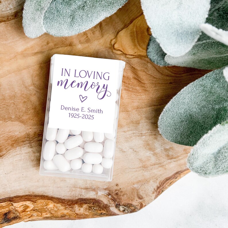 Celebration of Life Favors Mint Labels, in Loving Memory, Mint Funeral ...