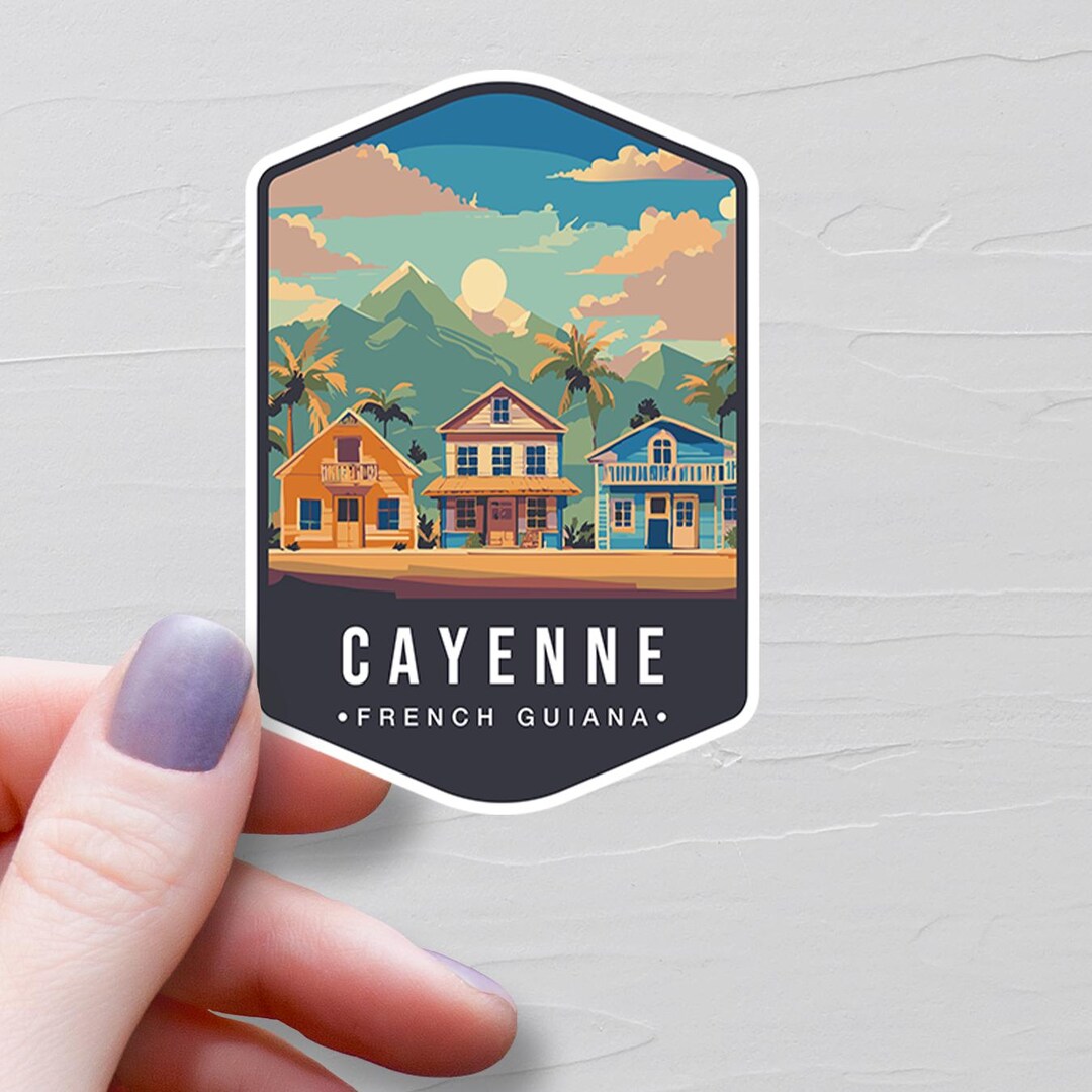 Cayenne Sticker, Vinyl Travel Stickers, Capital of French Guiana ...