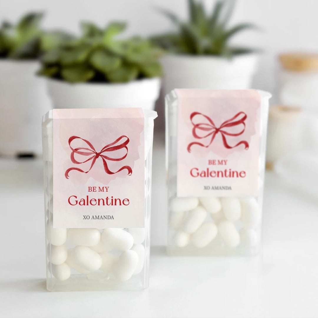 Be My Galentine Mint Labels, Red Bow Galentine Gift Labels for Mints ...