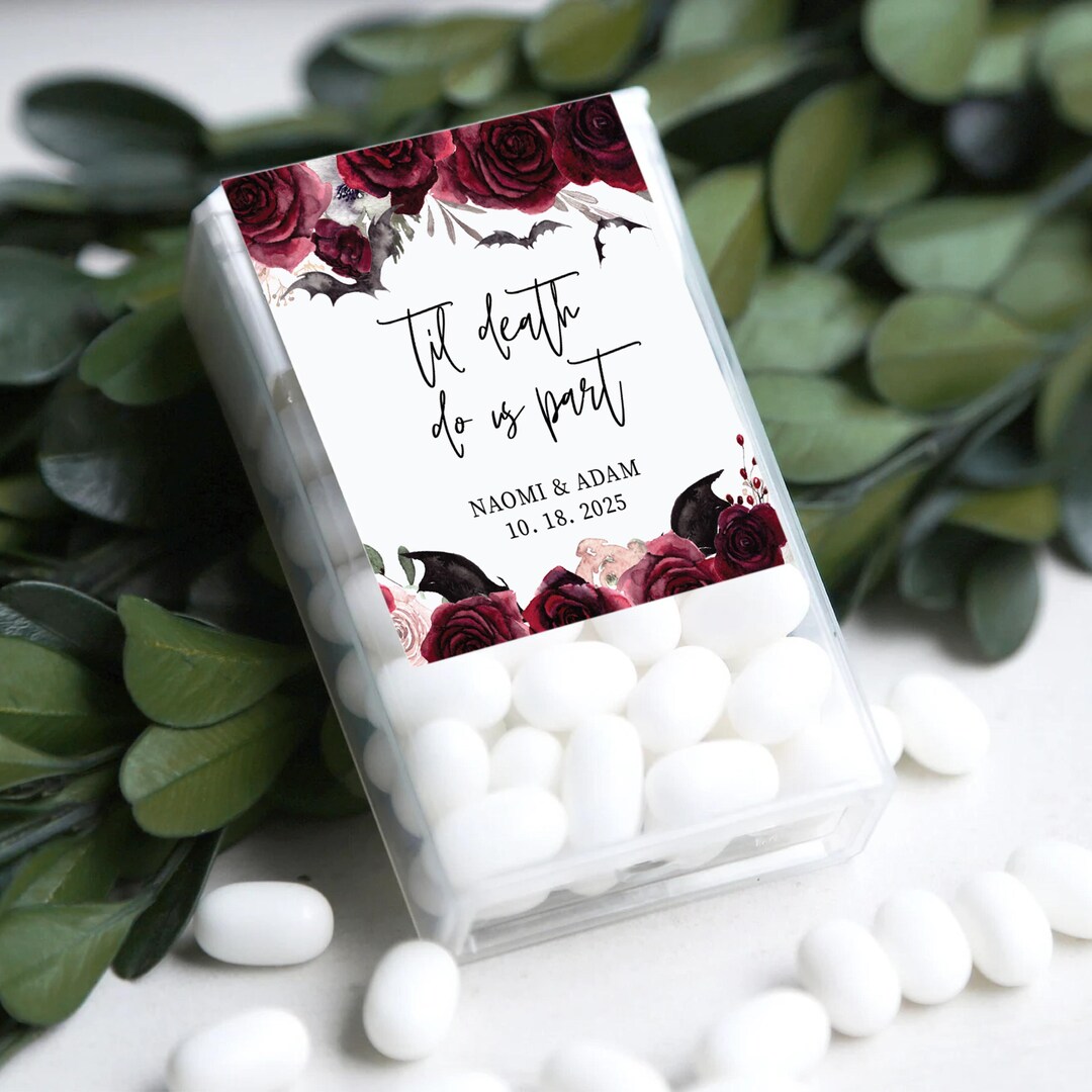 Halloween Wedding Favor Labels for Mints, Til Death Do Us Part Mint ...