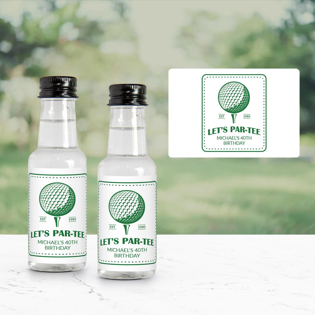 Golf Theme Mini Liquor Bottle Labels, Adult Golf Birthday Party Favors ...