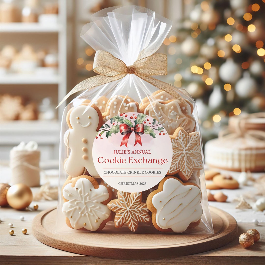 Christmas Cookie Exchange Labels, Christmas Baking Labels, Christmas ...