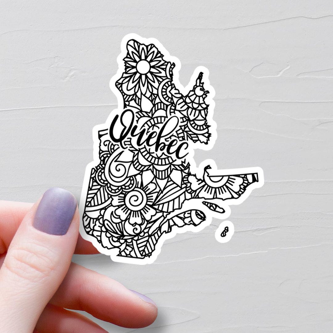 Quebec Sticker, Vinyl Travel Stickers, Mandala Art, Province of Quebec ...