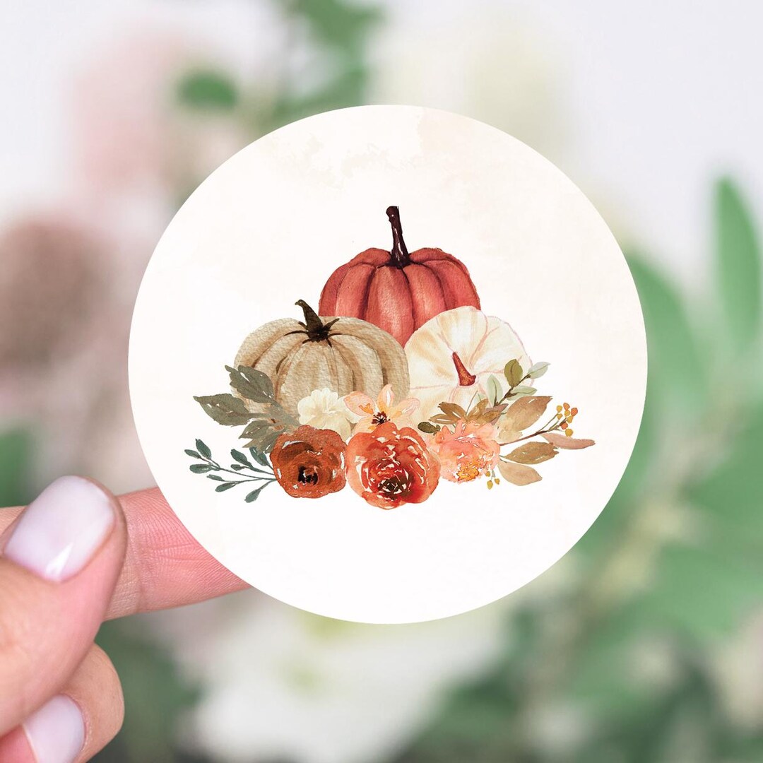 Round Fall Stickers, Thanksgiving Envelope Seals Stickers, Fall ...