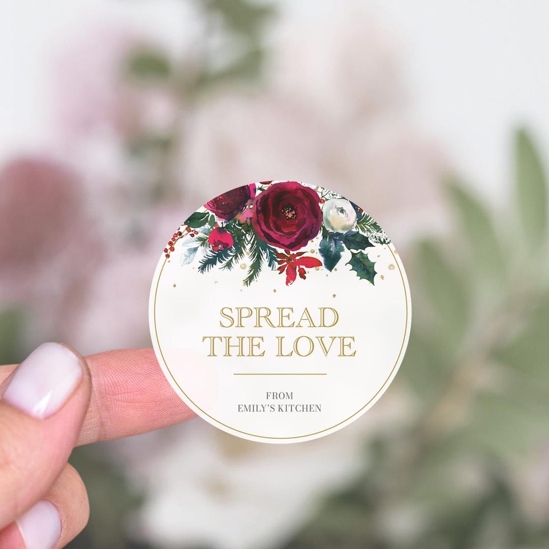 Christmas Jam Labels, Spread the Love Stickers, From the Kitchen of ...