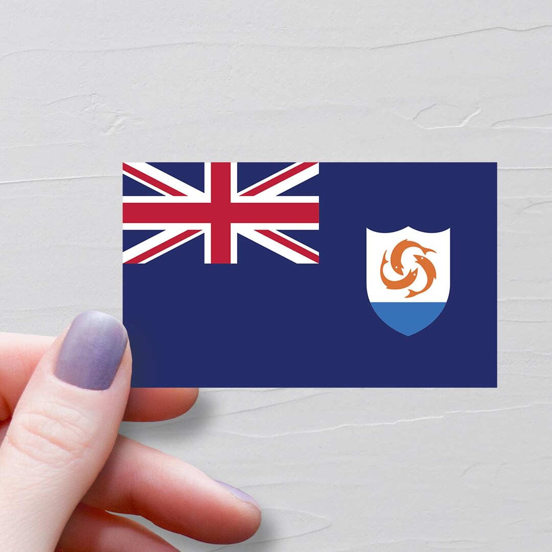 Anguilla Flag Sticker, Vinyl Travel Stickers, Flag of Anguilla Sticker ...
