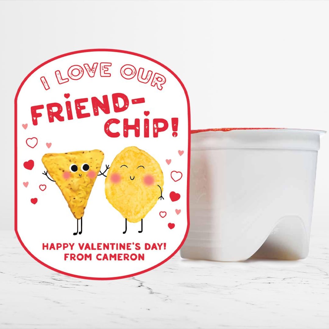 Chip Valentine Stickers, Personalized Class Valentines, Preschool ...