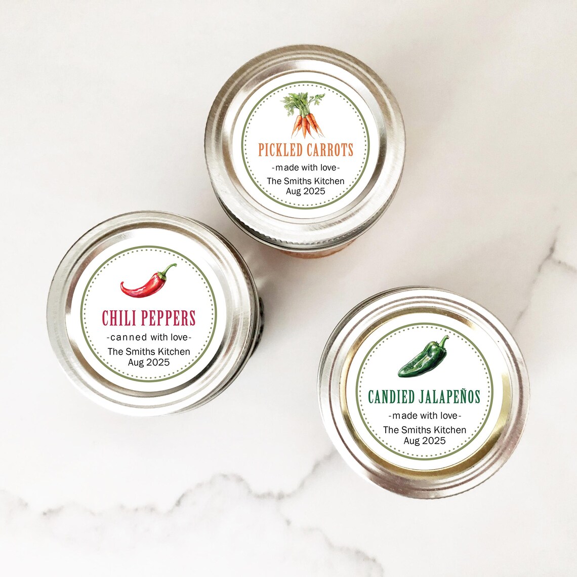 Canning Labels, Custom Kitchen Labels, Fruit & Vegetable Food ...