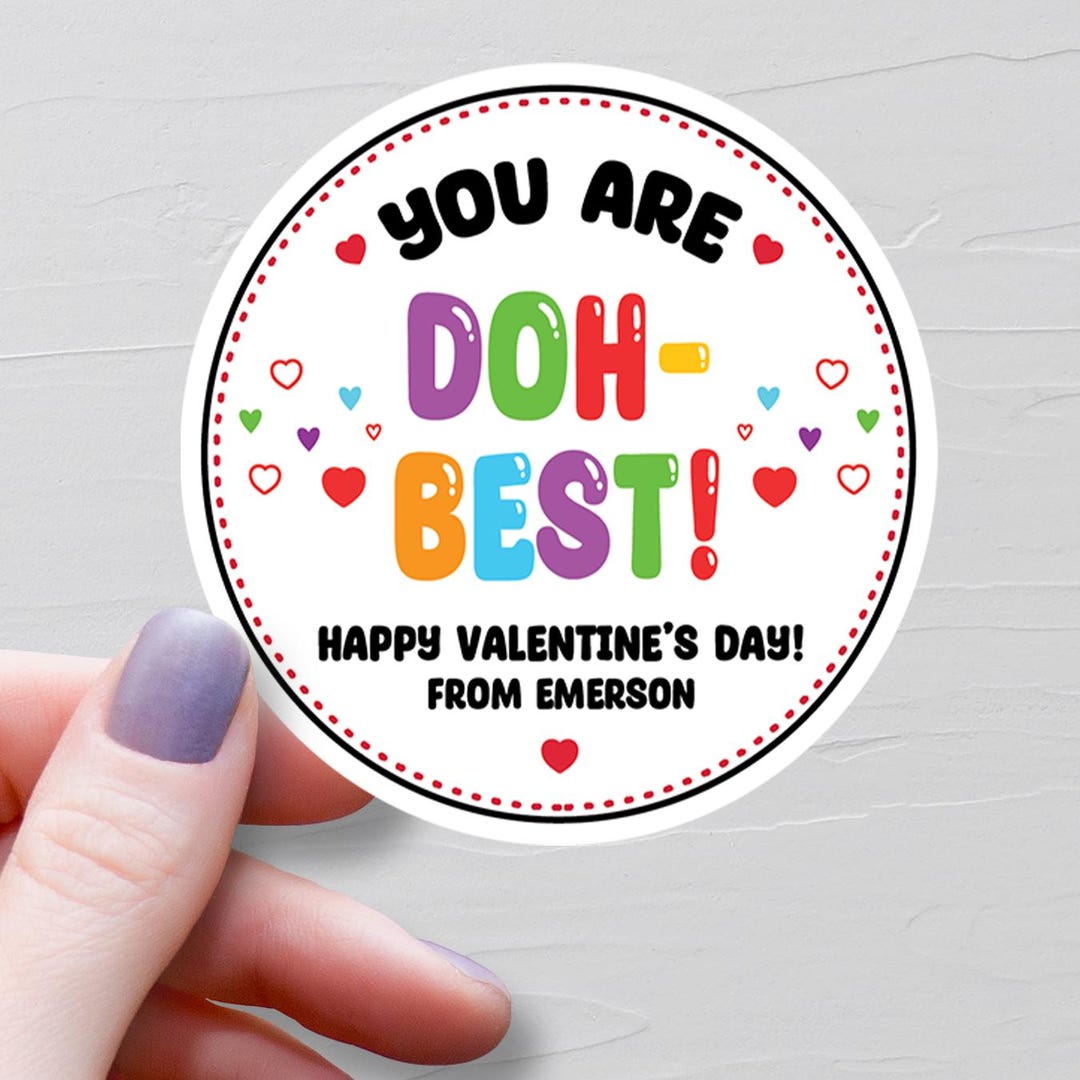 Doh Valentine Stickers, Class Valentines, Preschool Valentines, Toddler ...