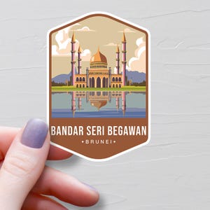 Bandar Seri Begawan Sticker, Vinyl Travel Stickers, Brunei Stickers ...