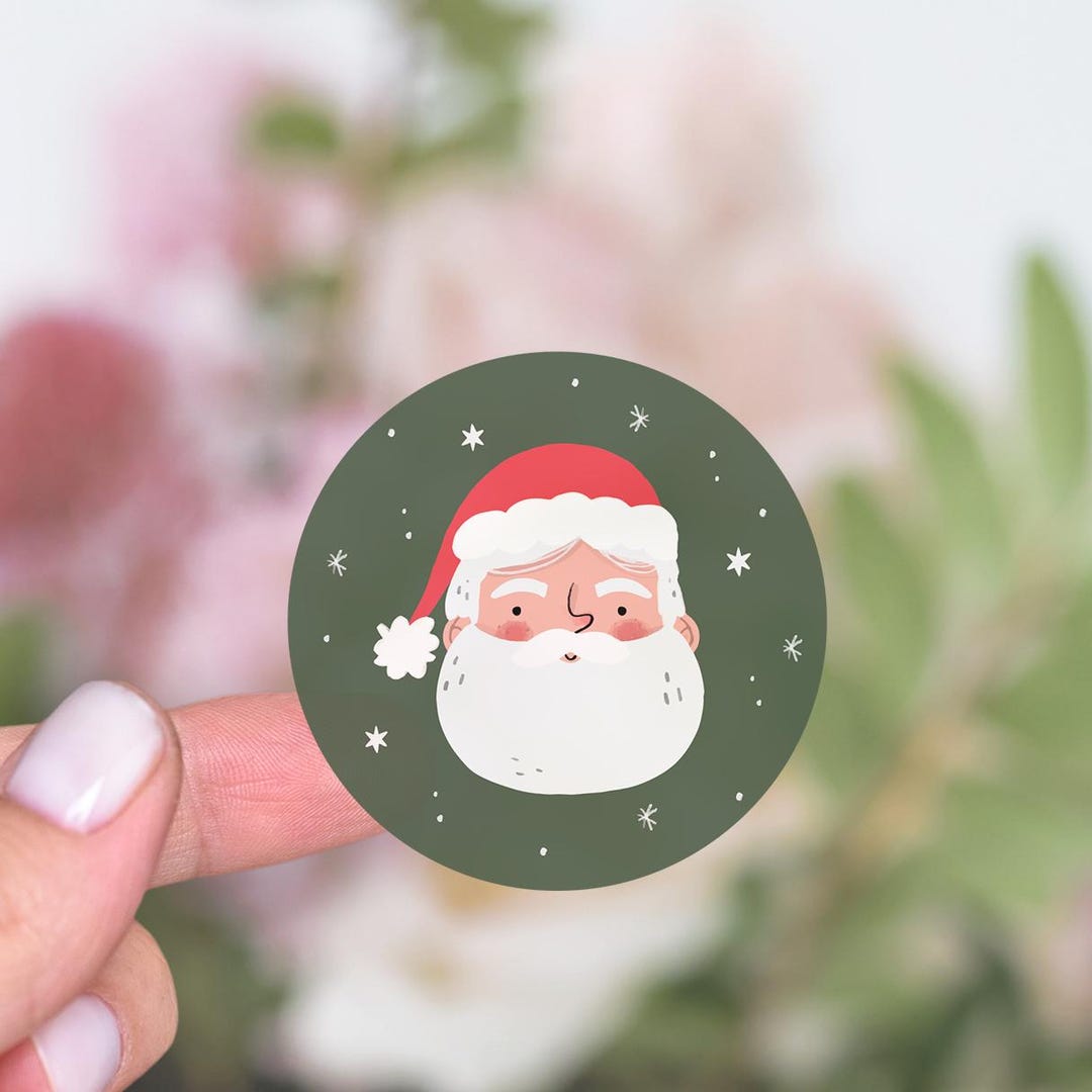 Round Christmas Stickers, Christmas Envelope Seals Stickers ...