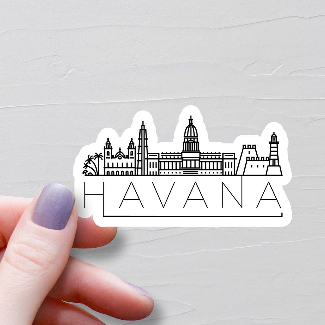 Havana Sticker, Vinyl Travel Stickers, Capital of Cuba Stickers ...