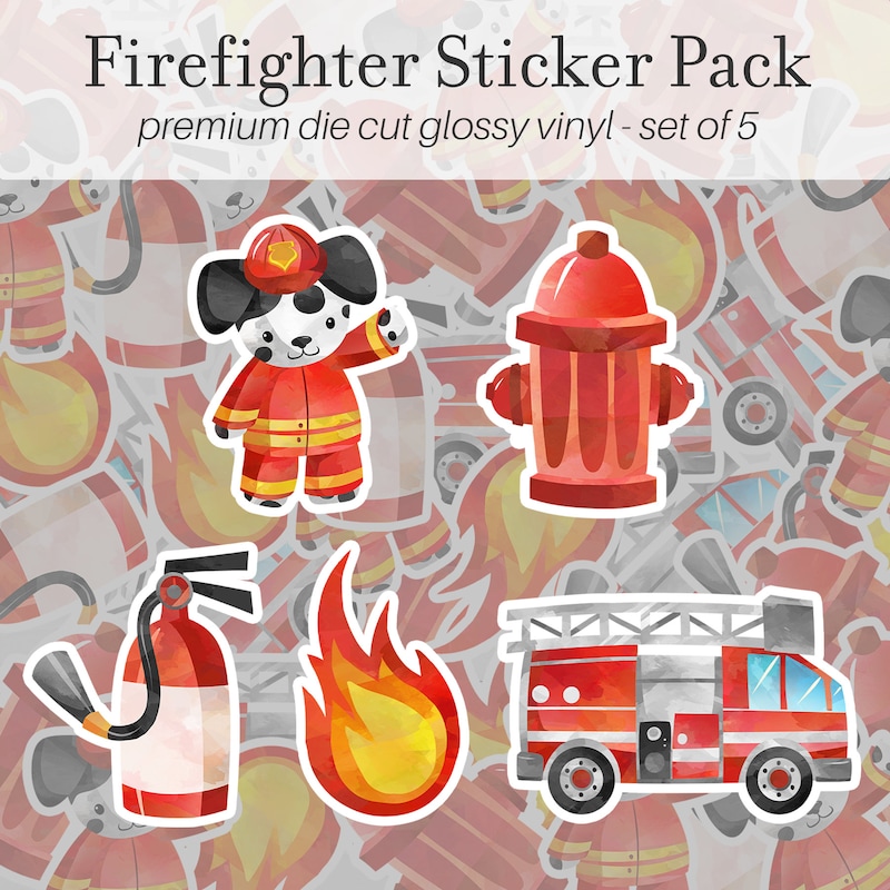 Firefighter Stickers - Etsy