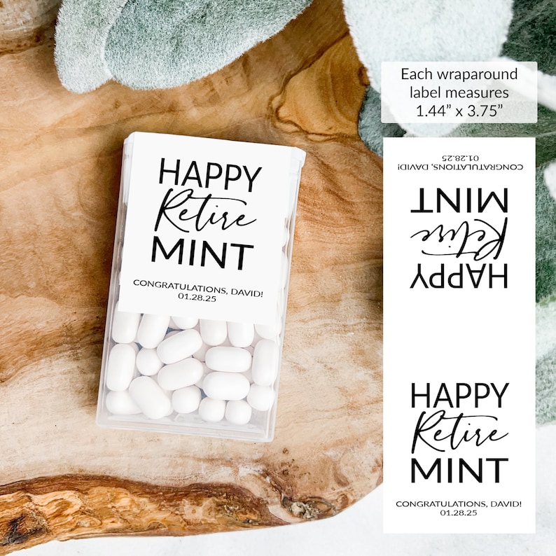 Mint Retirement Party Favors Labels, Happy Retiremints Stickers, Mint ...