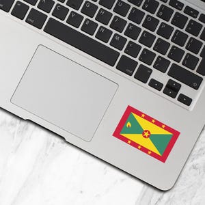 Grenada Flag Sticker, Vinyl Travel Stickers, Grenadian Stickers, Souvenir Water Bottle Sticker ...