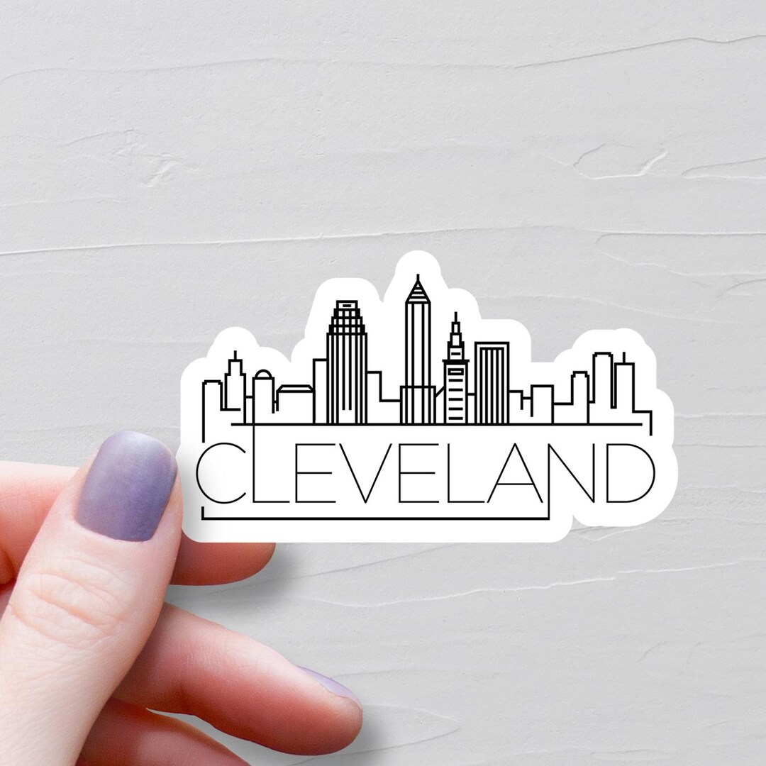 Cleveland Sticker, Vinyl Stickers, Travel Stickers, City Skyline, Ohio ...