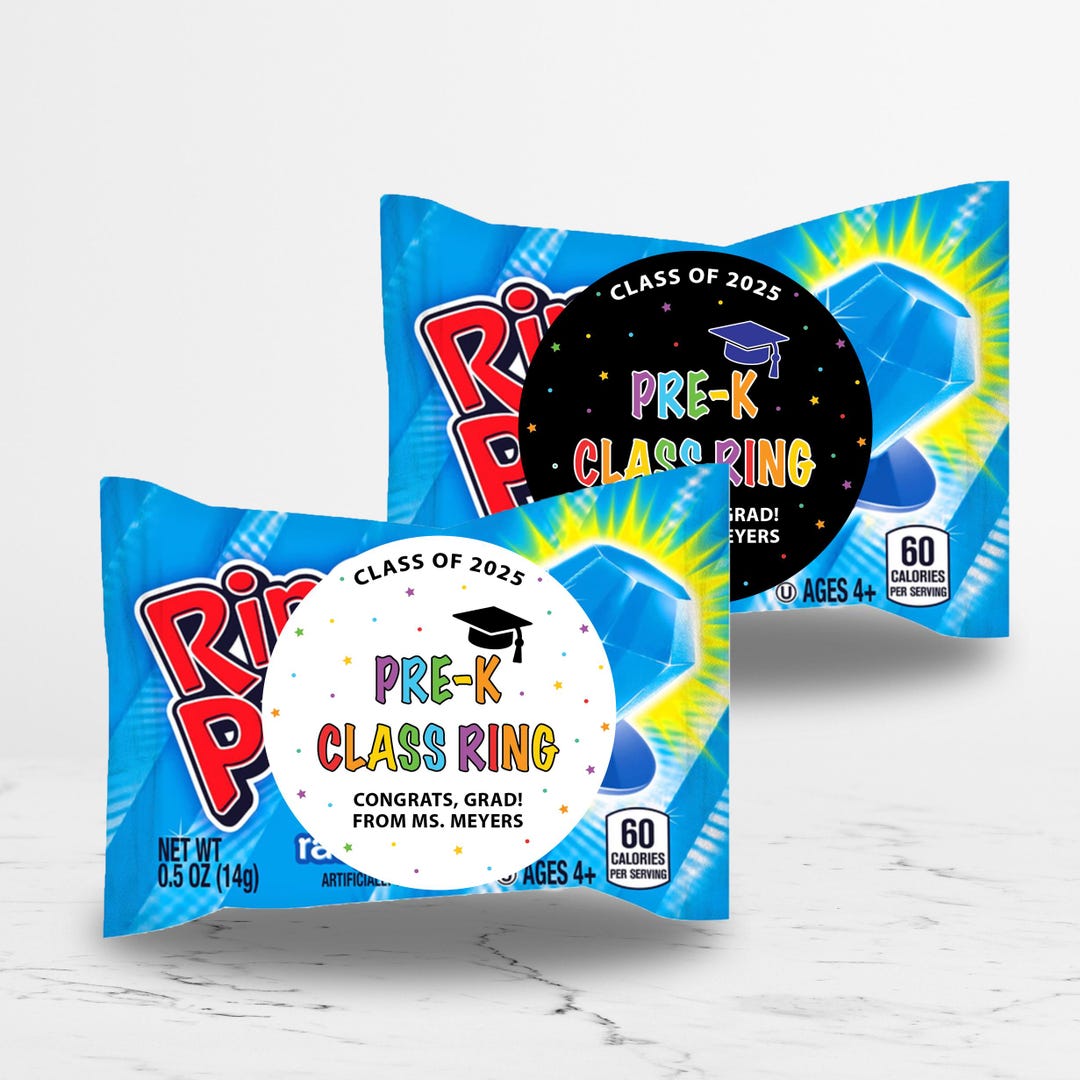 Prek Class Ring Sticker, Preschool Graduation Party Favors ...