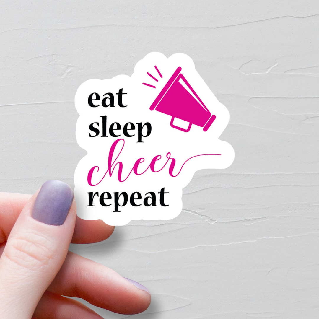 Eat Sleep Cheer Repeat Sticker, Vinyl Stickers, Water Bottle Stickers ...