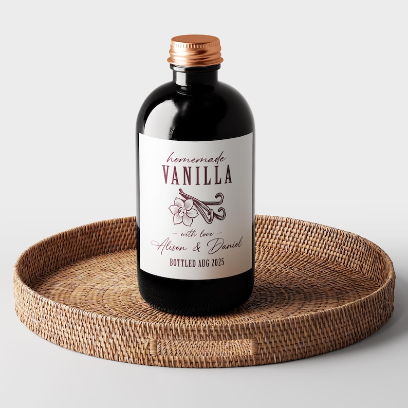 Vanilla Extract Labels, Vanilla Labels, Vanilla Wedding Favors Stickers ...