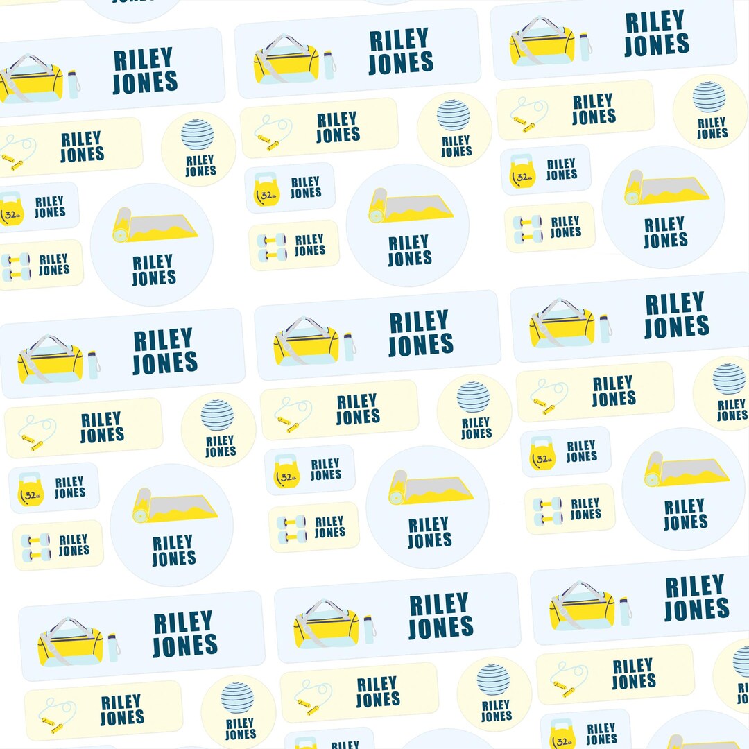 Custom Gym Name Stickers for Kids Teens Adults Waterproof Fitness ...