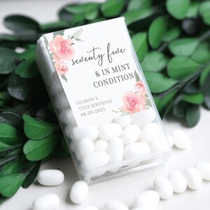 75th Birthday Party Favor Mint Labels, Seventy Five & in Mint Condition ...