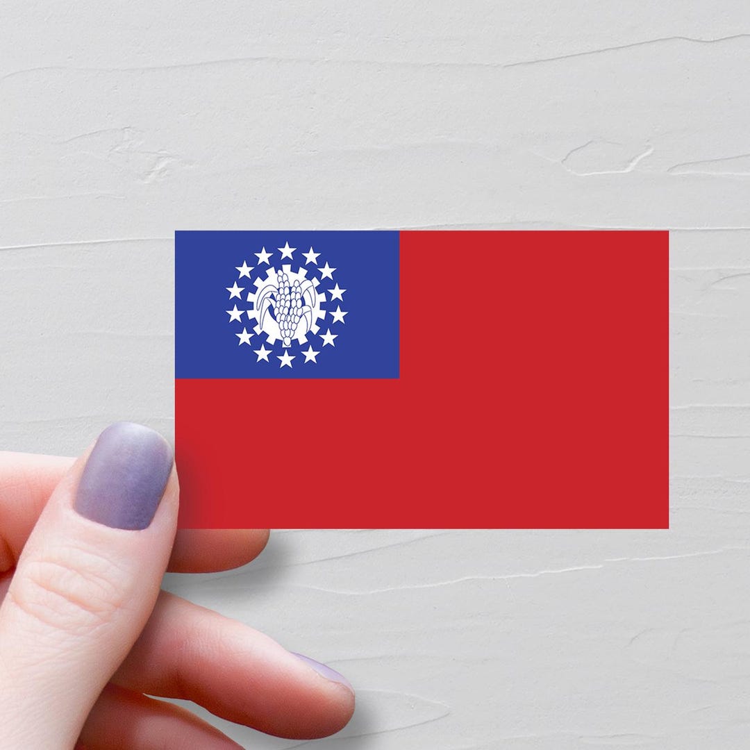 Myanmar Burma Flag Sticker, Vinyl Travel Stickers, Burmese Myanma ...