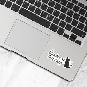 Black Cat Fan Club Sticker, Vinyl Black Cat Stickers, Cat Lover Gift ...