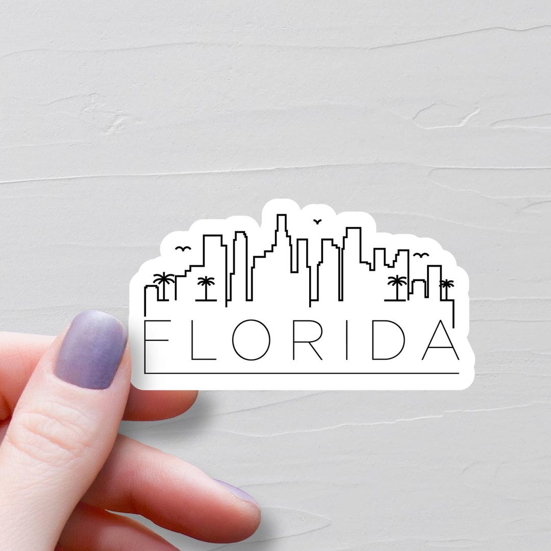 Florida Sticker, Vinyl Stickers, Travel Stickers, Florida Skyline ...