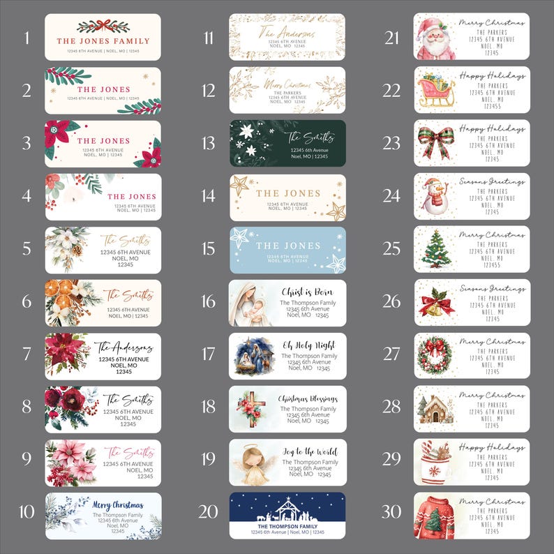 Personalized Christmas Address Labels, Mint With Red Berries, Modern ...