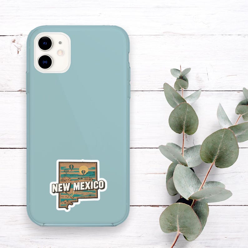 New Mexico Sticker, Vinyl Stickers, Travel Stickers, New Mexico Map ...