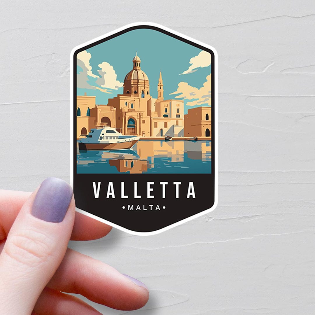 Valletta Malta Sticker, Vinyl Travel Stickers, Valletta Sticker ...