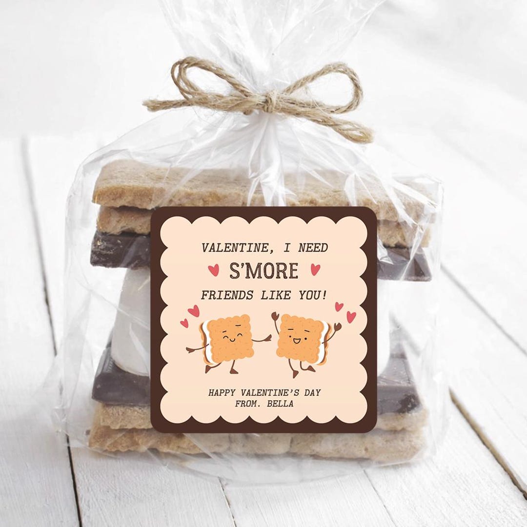 Smores Valentine Stickers, Class Valentines, Preschool Valentines ...