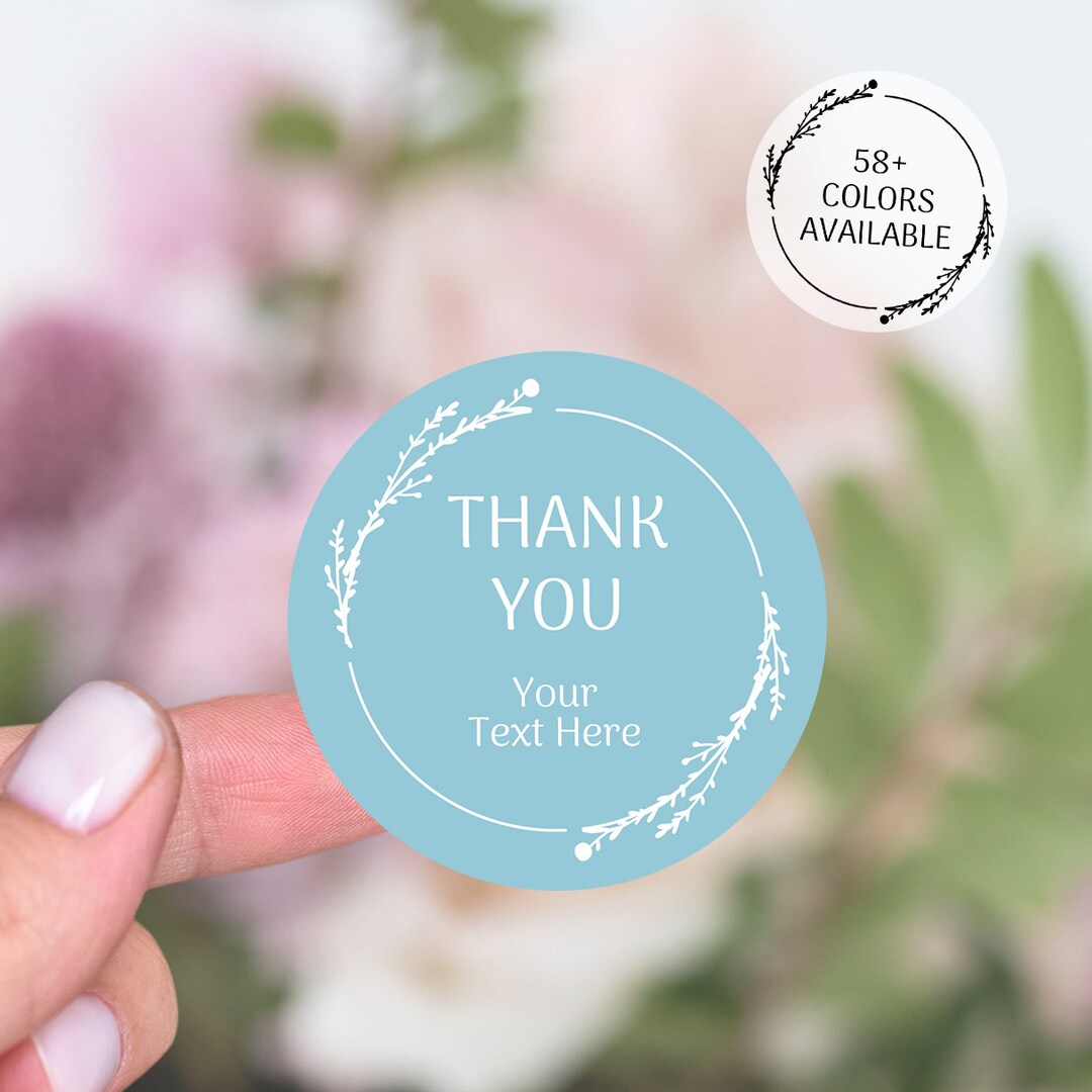 Personalized Thank You Stickers, Round Thank You Stickers Wedding ...