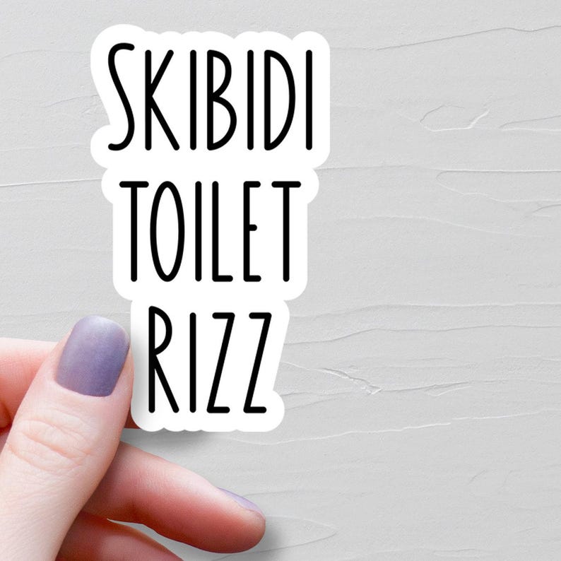 Skibidi Toilet Rizz Sticker, Waterproof Vinyl Gen Z Stickers, Teen ...