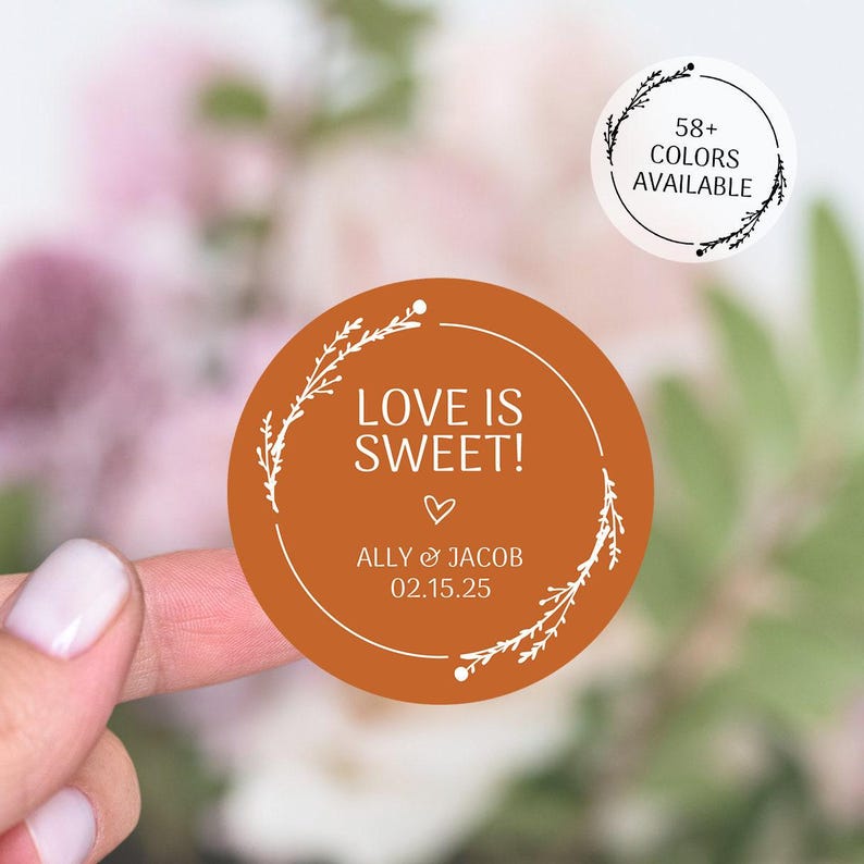 Love is Sweet Labels, Thank You Stickers Wedding, Vinyl Stickers ...