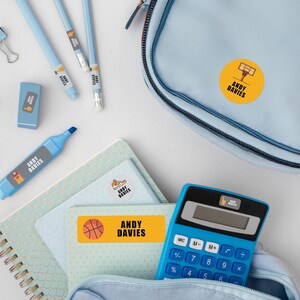 Custom Basketball Name Labels for Kids Waterproof Sports Stickers for ...