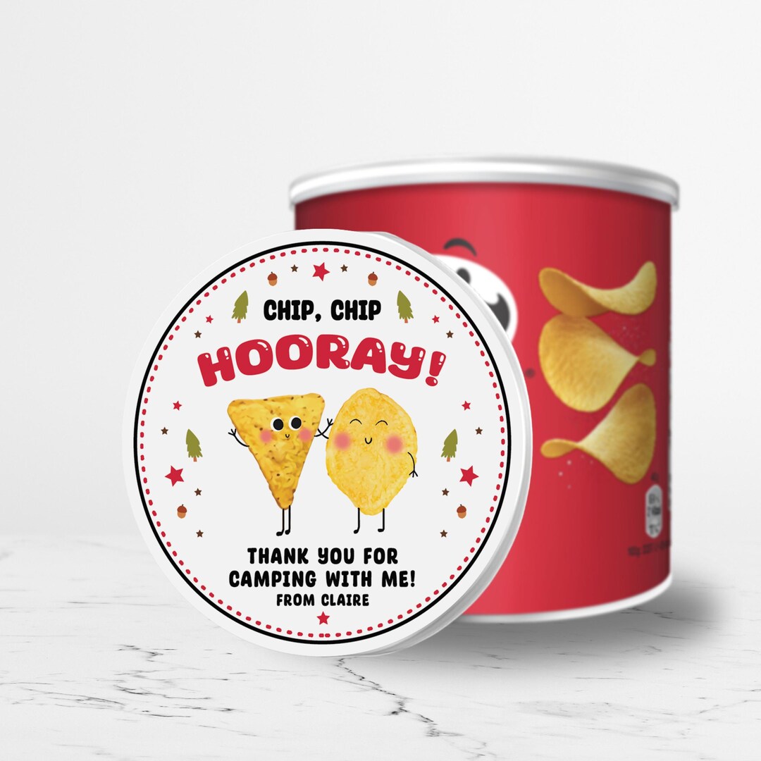 Chips Summer Camp Gifts Labels, Camping Party Favors, Sleepaway Camp ...