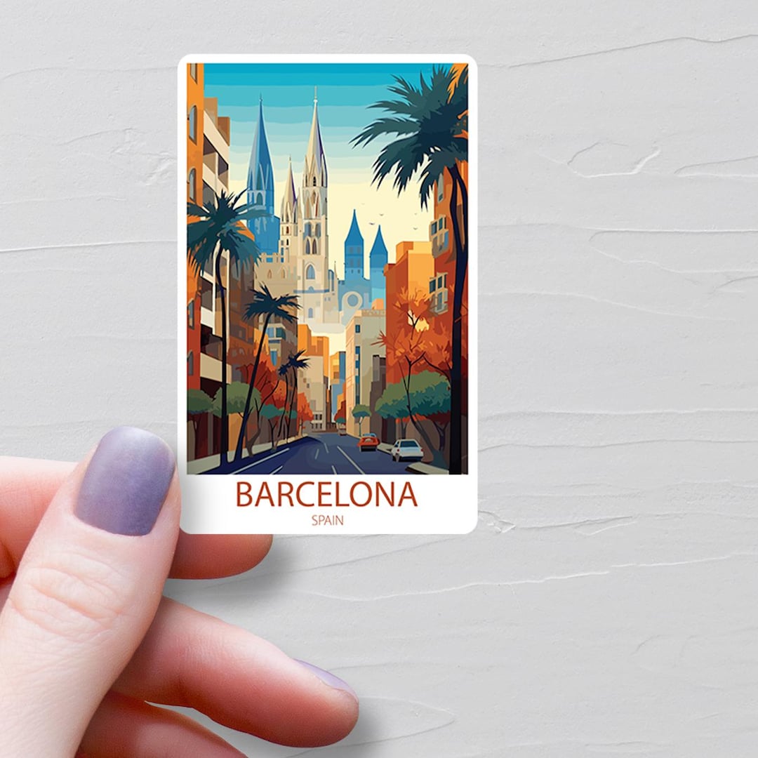 Barcelona Sticker, Vinyl Travel Stickers, Barcelona Spain Stickers ...