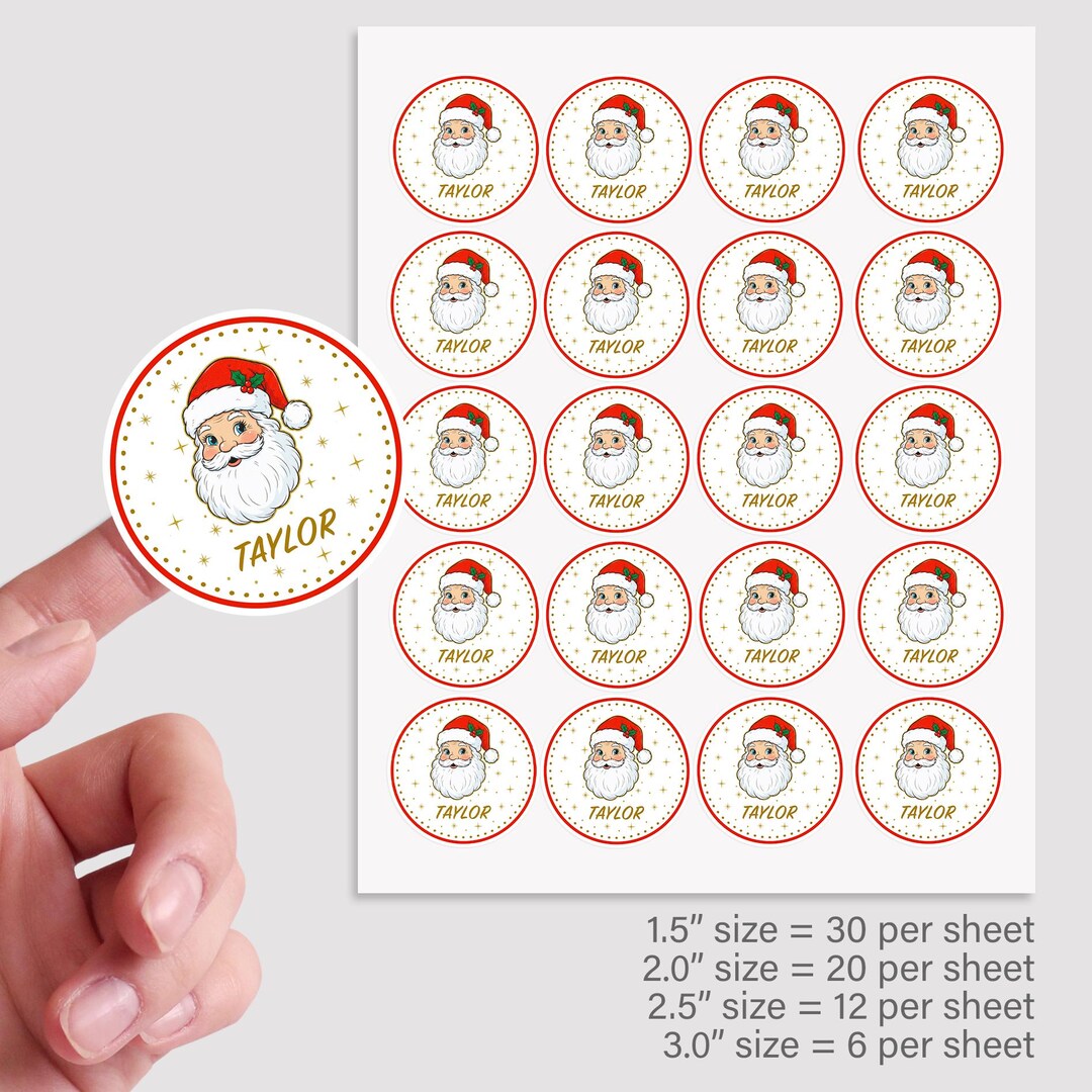 Personalized Santa Stickers for Kids Christmas Gifts Santa Gift Labels ...