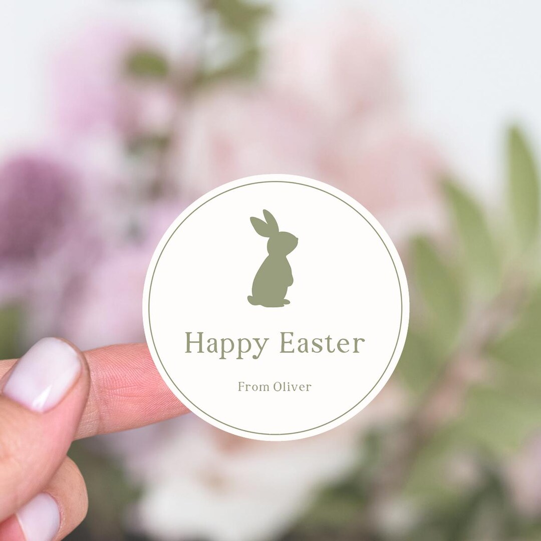 Happy Easter Stickers, Easter Party Favors Labels, Easter Bunny ...