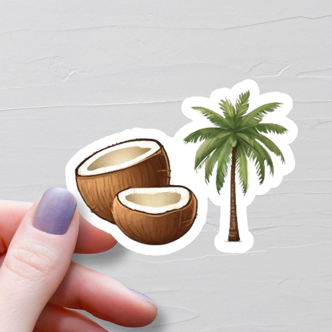Coconut Tree Sticker, Vinyl Stickers, Viral Stickers, Brat Summer ...