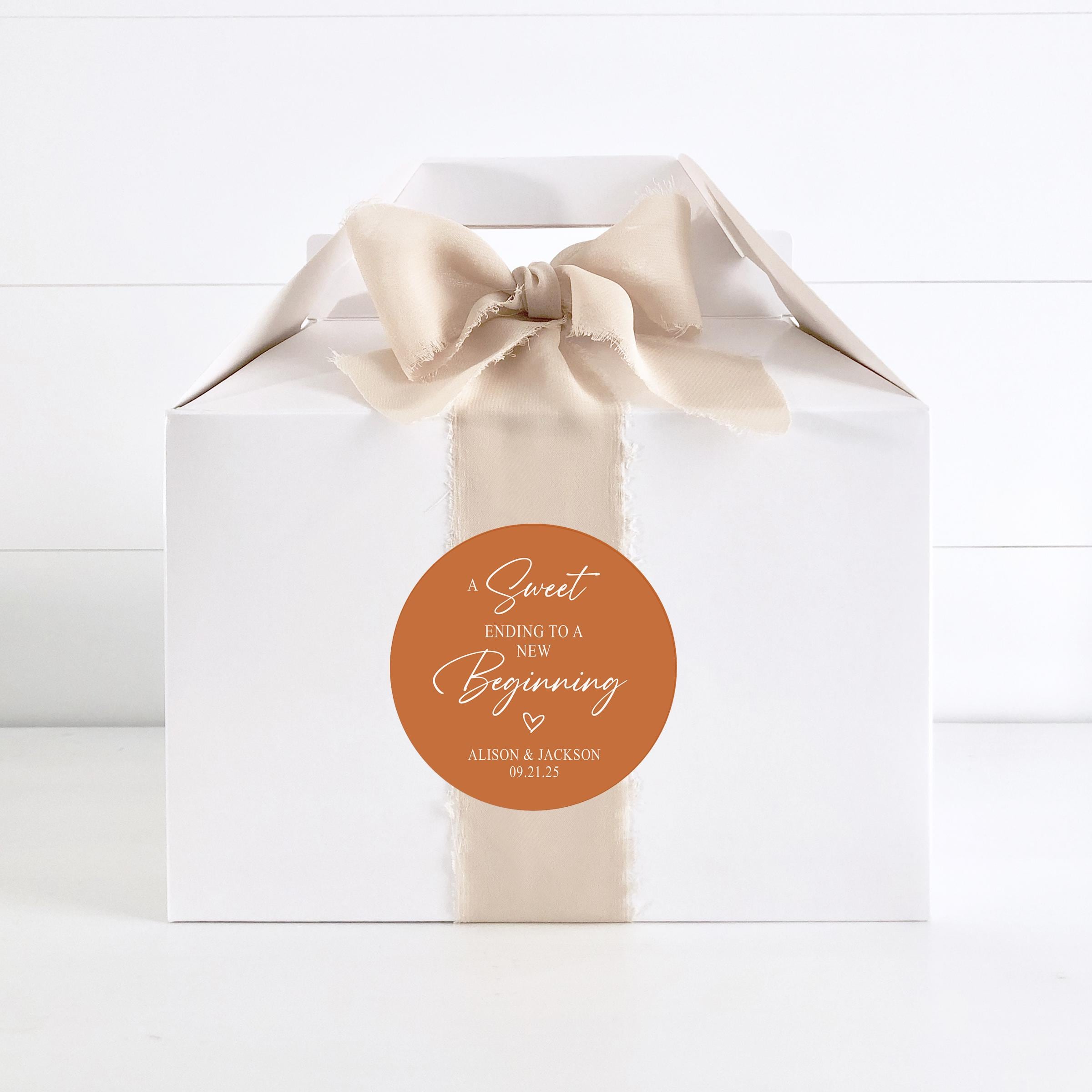 A Sweet Ending to A New Beginning, Cookie Wedding Favors Stickers ...