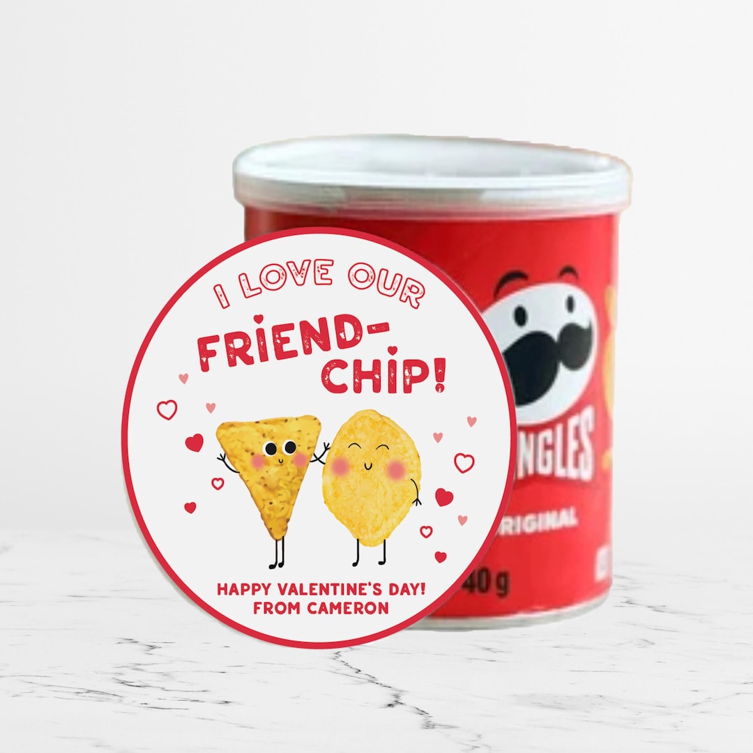 Chip Valentine Stickers, Personalized Class Valentines, Preschool ...